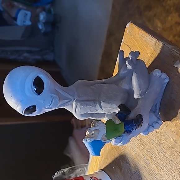 Hand Crafted | Accents | Alien Amd Gnome Statue Cement | Poshmark